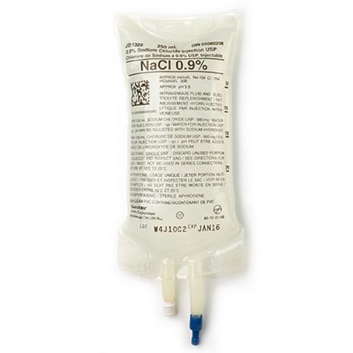 Baxter 250ml NaCl 0.9% Saline Bags | Buy IV Solutions & Saline ...