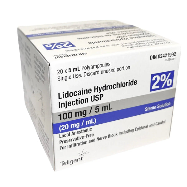 Lidocaine Hydrochloride Injection USP 2% Local Anesthetic 5mL Polyampo ...