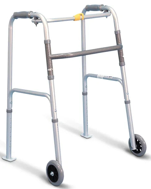 Airgo One Touch Button Small Folding Walker with 5" Wheels and Glide S