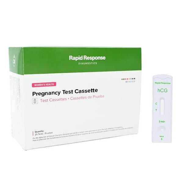 Rapid Response HCG Urine Pregnancy Test Cassette Kit 50/Box – EmerDepot ...