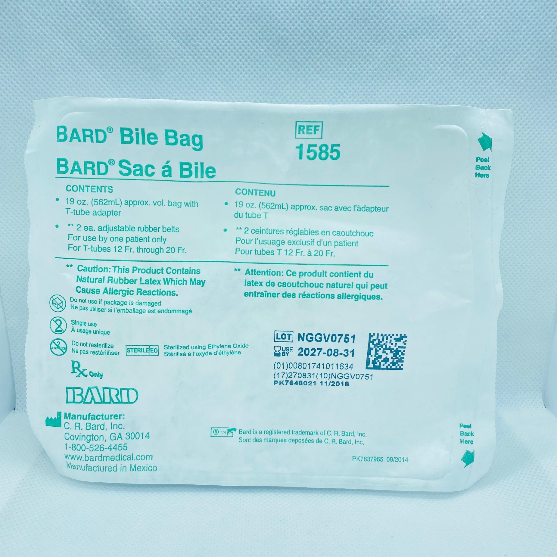 Bag Bile 19Oz Sterile W/Two Adj Latex Rubber Belts – EmerDepot Medical ...