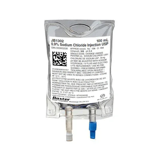 Baxter 100ml NaCl 0.9% Injection Saline Bags | Buy IV Solutions ...